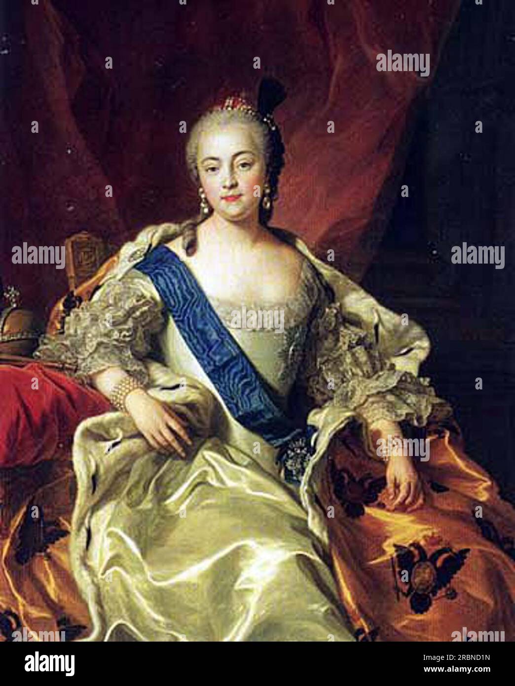 Portrait of Empress Elizabeth Petrovna 1760 by Charles-Andre van Loo ...