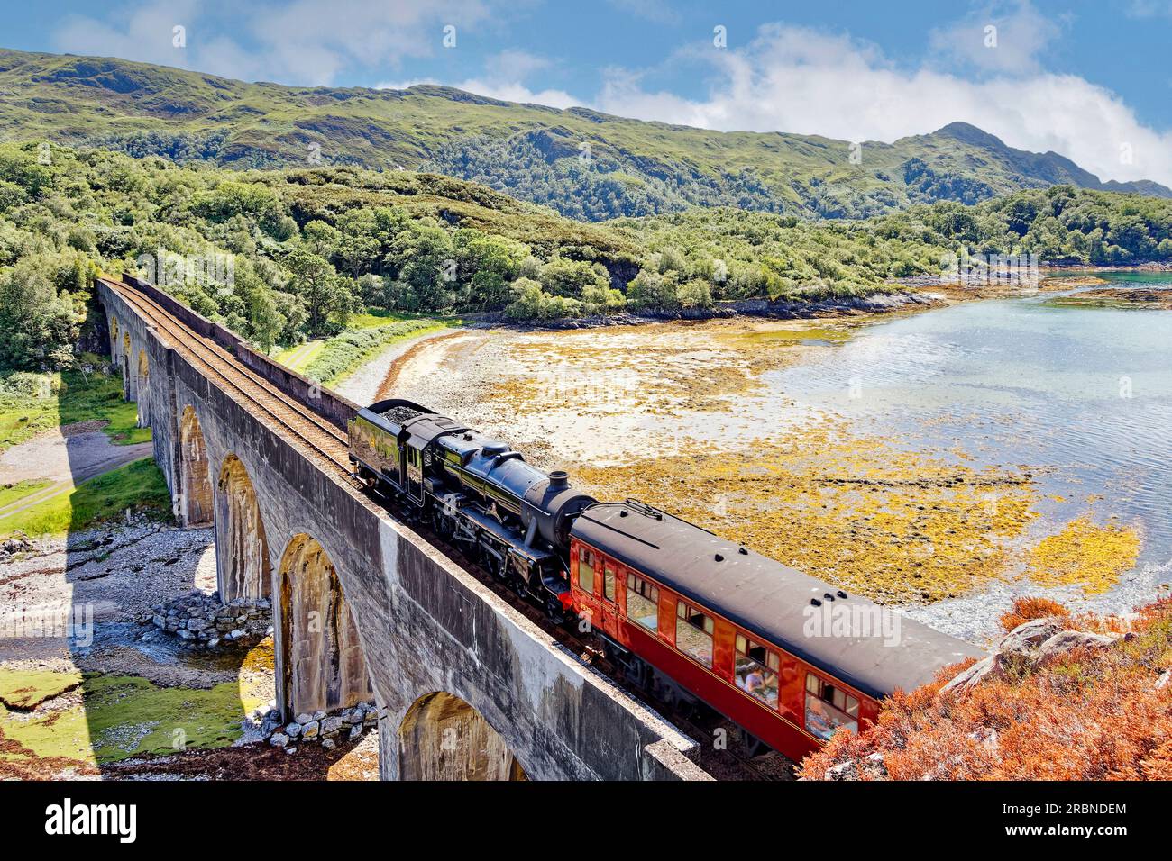 Jacobite Steam Train the return journey backwards over the nan Uamh ...