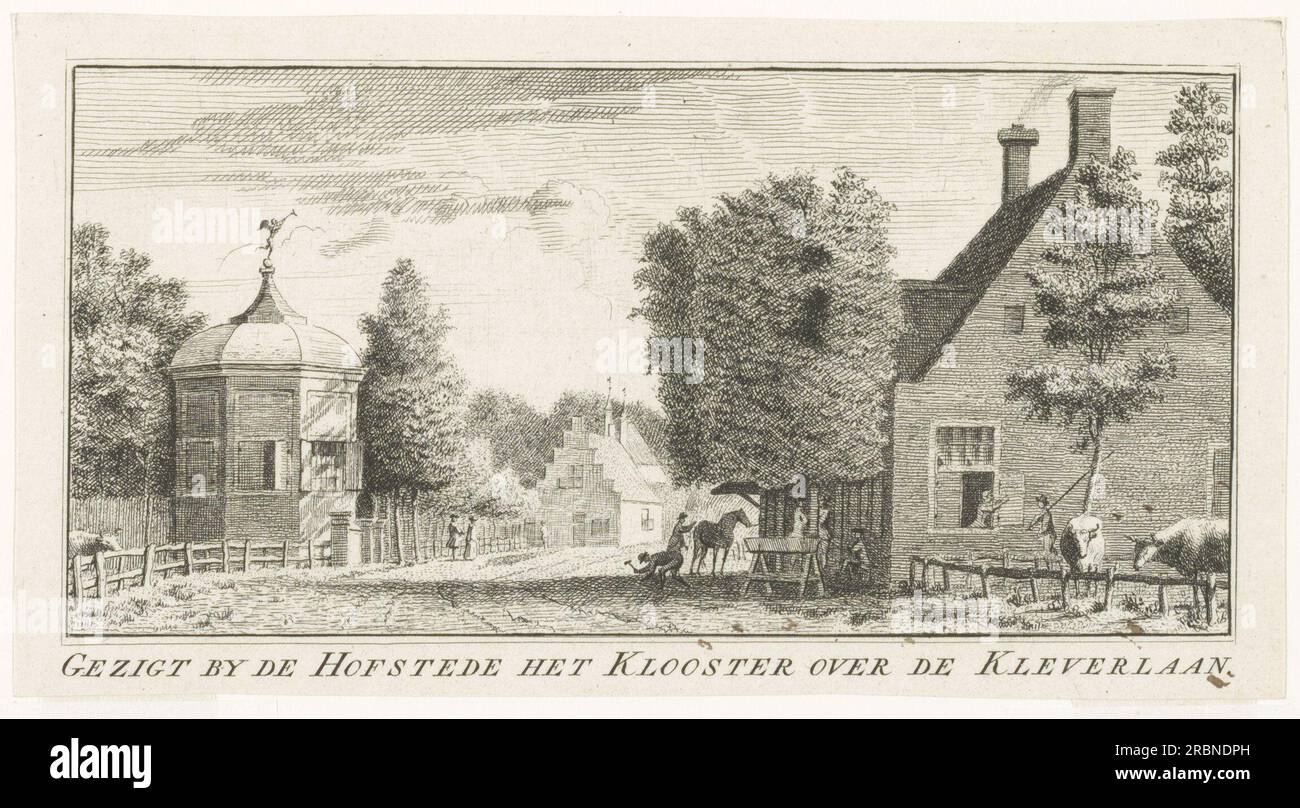 View of the Hofstede "the Klooster" from the Kleverlaan. 1762 by ...