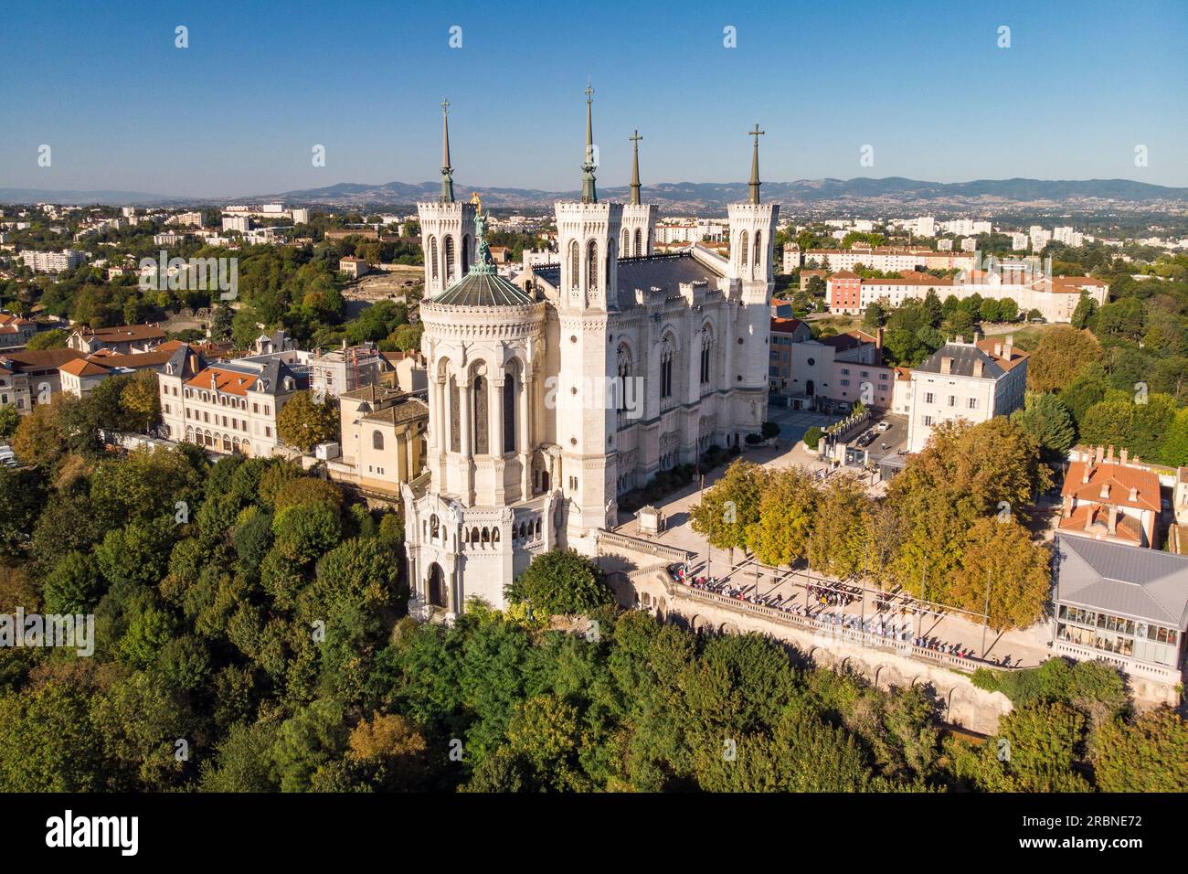 Aerial view lyon basilica towers hi-res stock photography and images ...