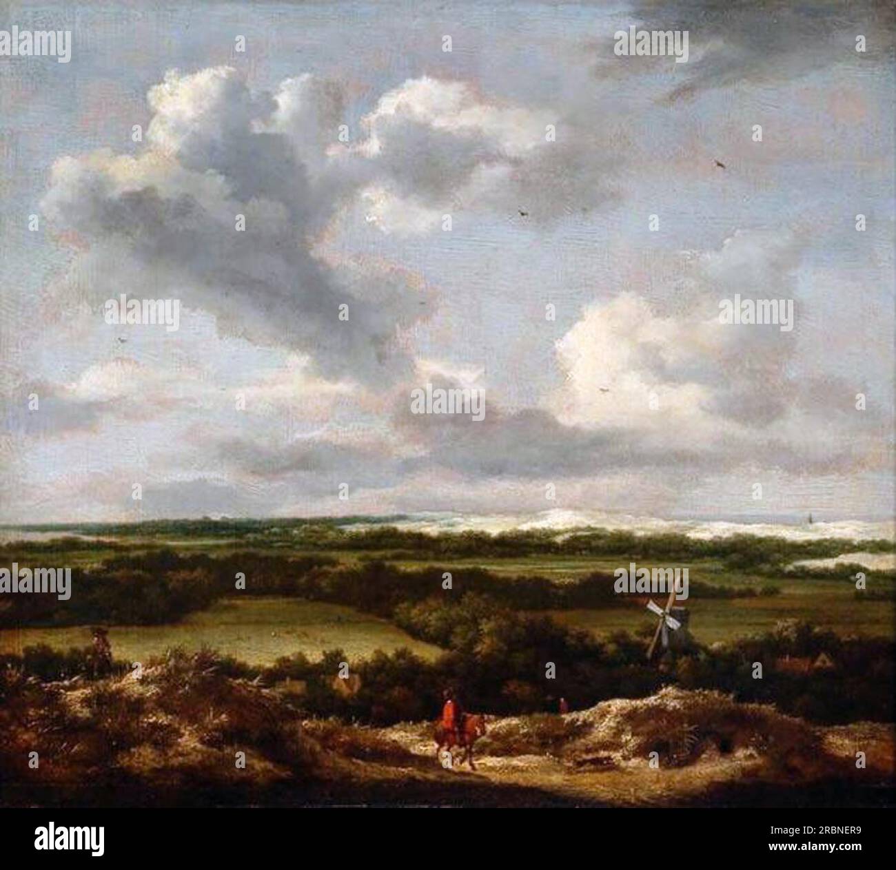 Dune Landscape with a Rabbit Hunt by Jacob van Ruisdael Stock Photo - Alamy