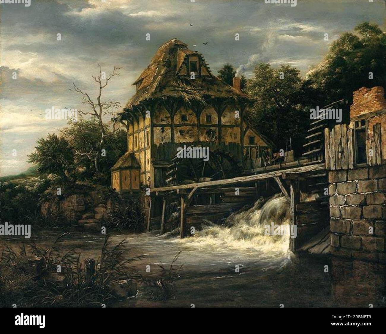 Two Undershot Watermills with Men Opening a Sluice 1650 by Jacob van ...