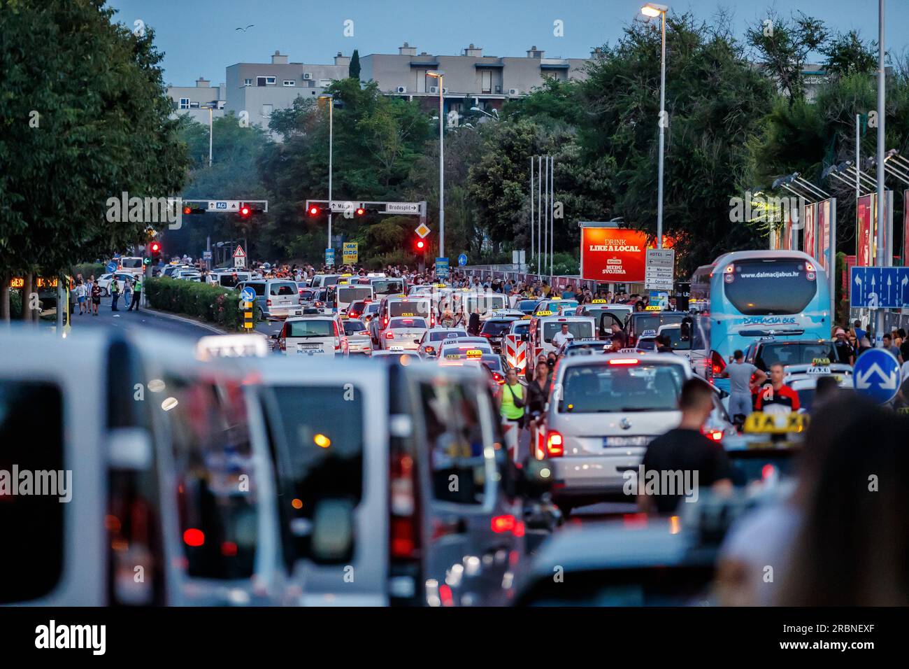 Split, Croatia. 10th July, 2023. Crowded streets and high demand for ...