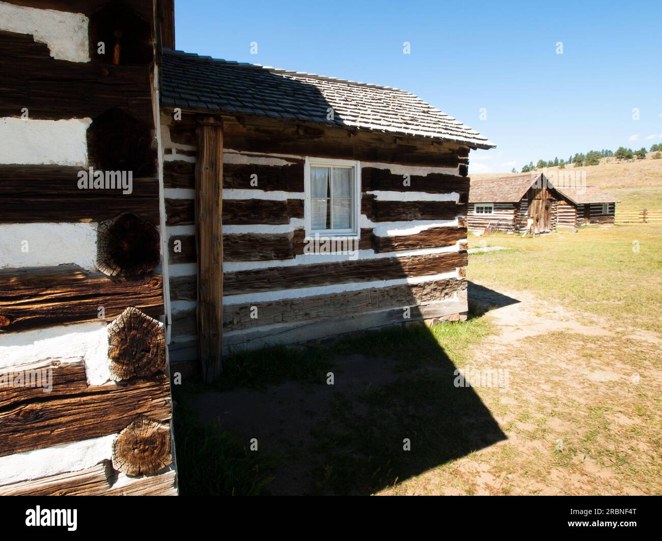 Rustic log cabin on the farm Stock Photo - Alamy