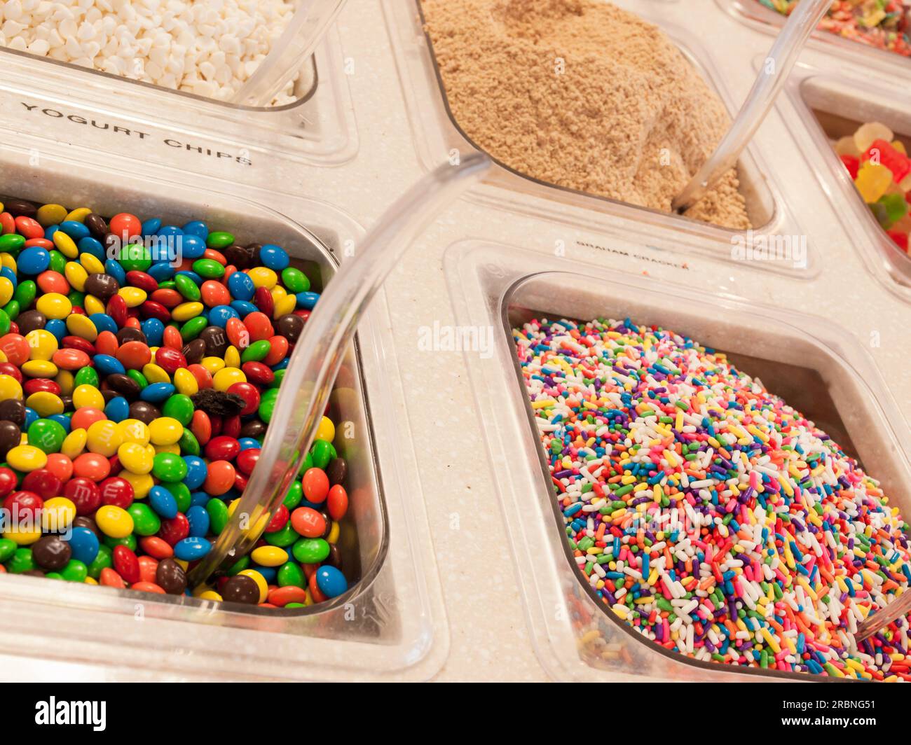 Frozen yogurt topping Stock Photo - Alamy