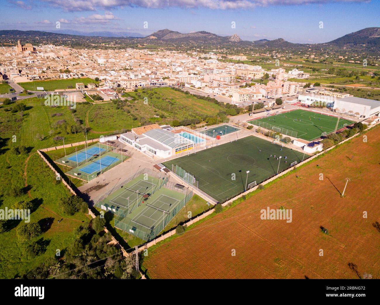 Sports center of Llucmajor, Mallorca, spain Stock Photo - Alamy