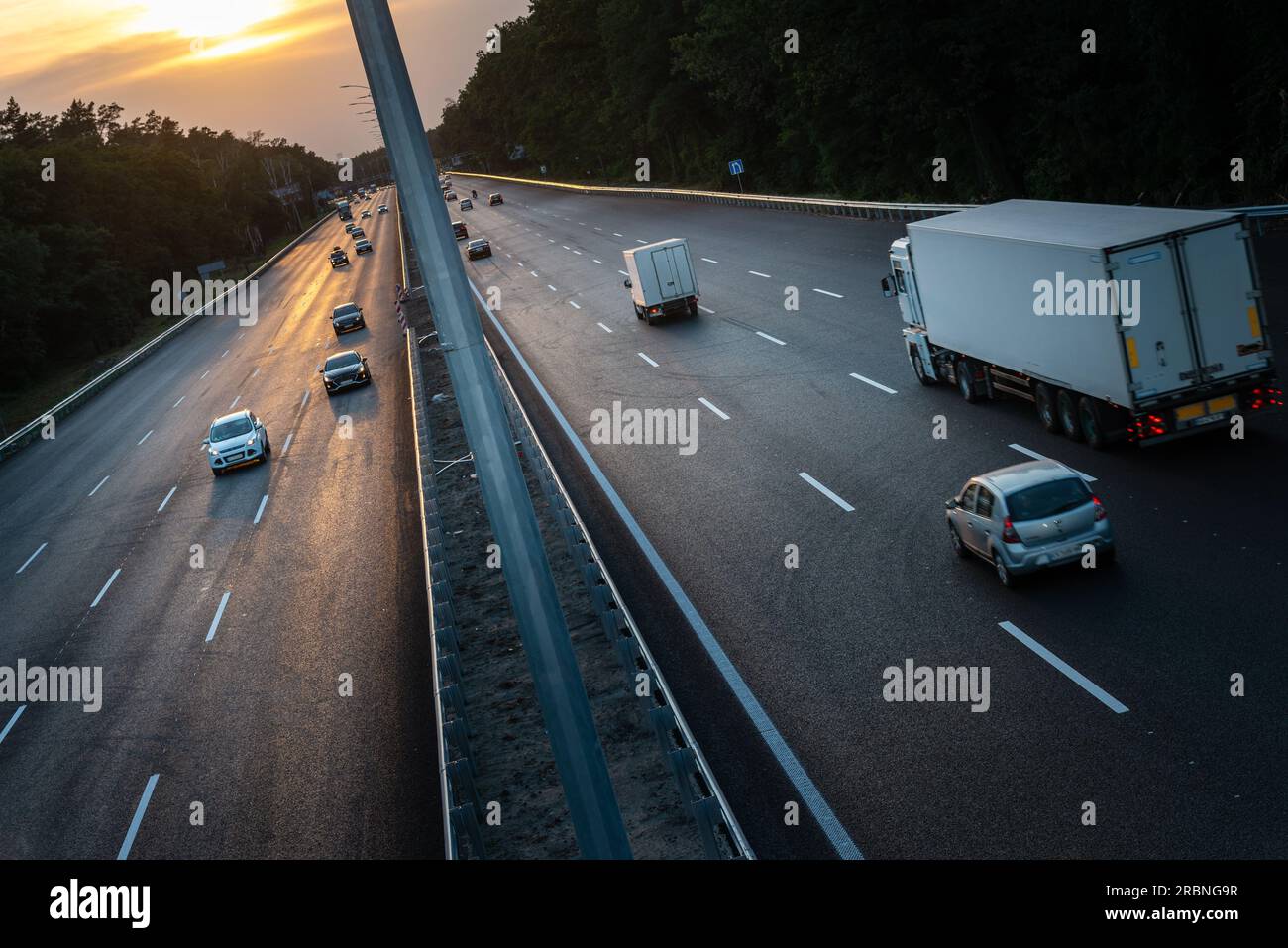 Aerial view transportation truck driving hi-res stock photography and ...