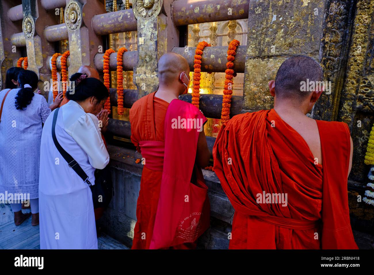 India, Bihar, Bodhgaya, Unesco World Heriatge, the Mahabodhi Temple ...