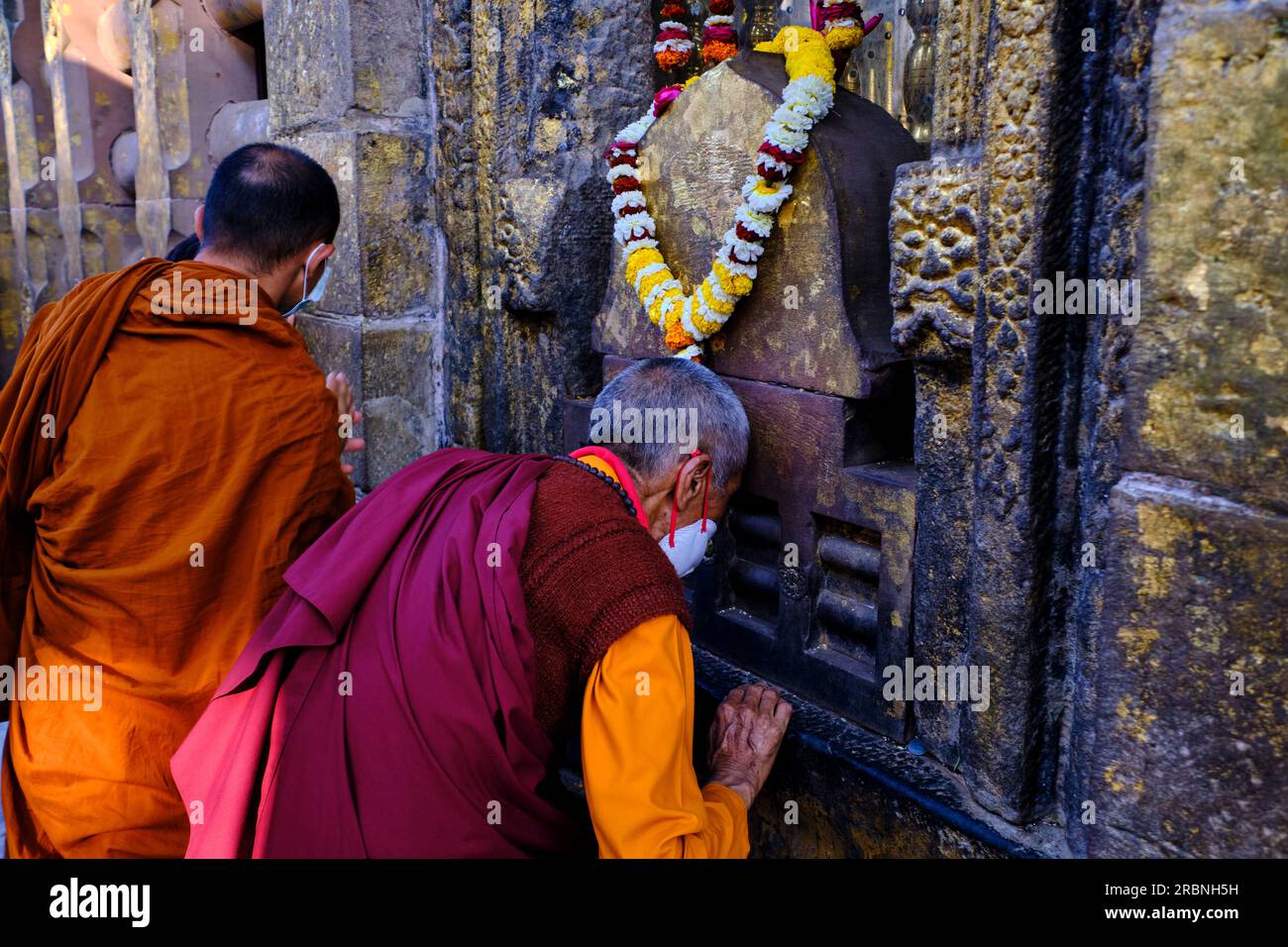 India, Bihar, Bodhgaya, Unesco World Heriatge, the Mahabodhi Temple ...
