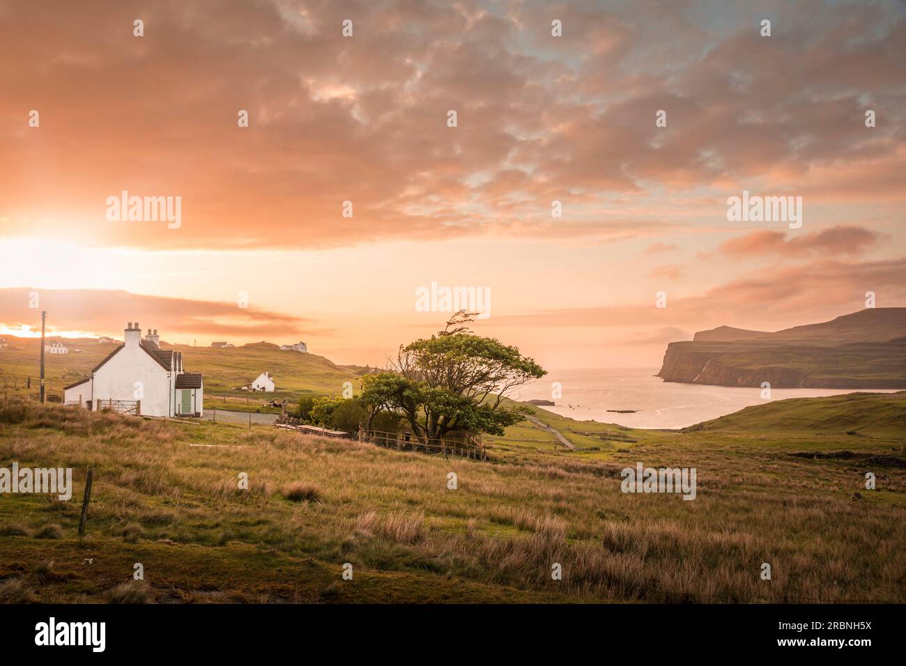Sunset at Loch Pooltiel, Glendale, Isle of Skye, Highlands, Scotland ...