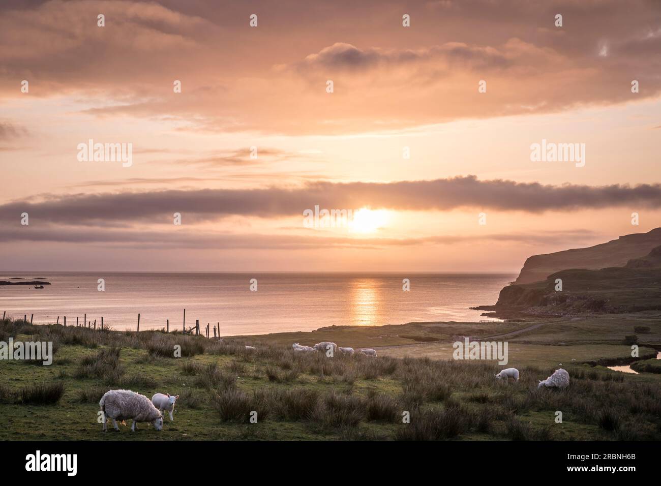 Sunset at Loch Pooltiel, Glendale, Isle of Skye, Highlands, Scotland ...