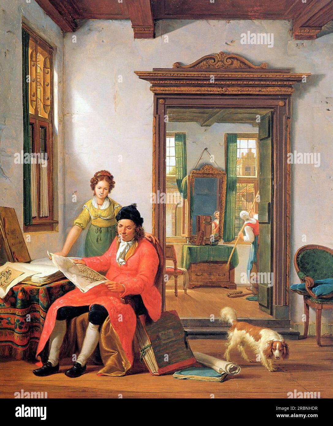 Contemplation of a drawing by Abraham van Strij Stock Photo - Alamy