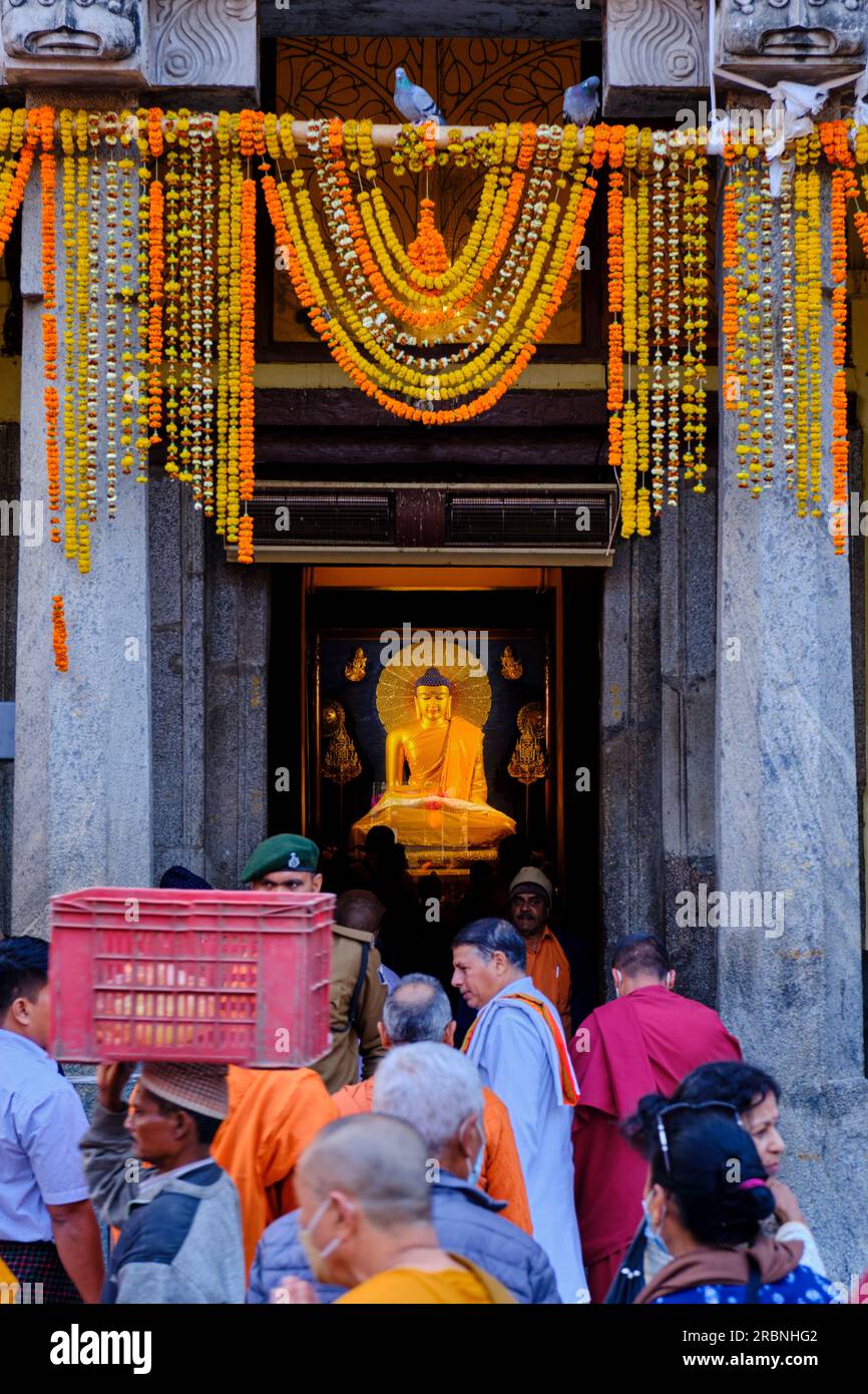 India, Bihar, Bodhgaya, Unesco World Heriatge, the Mahabodhi Temple ...