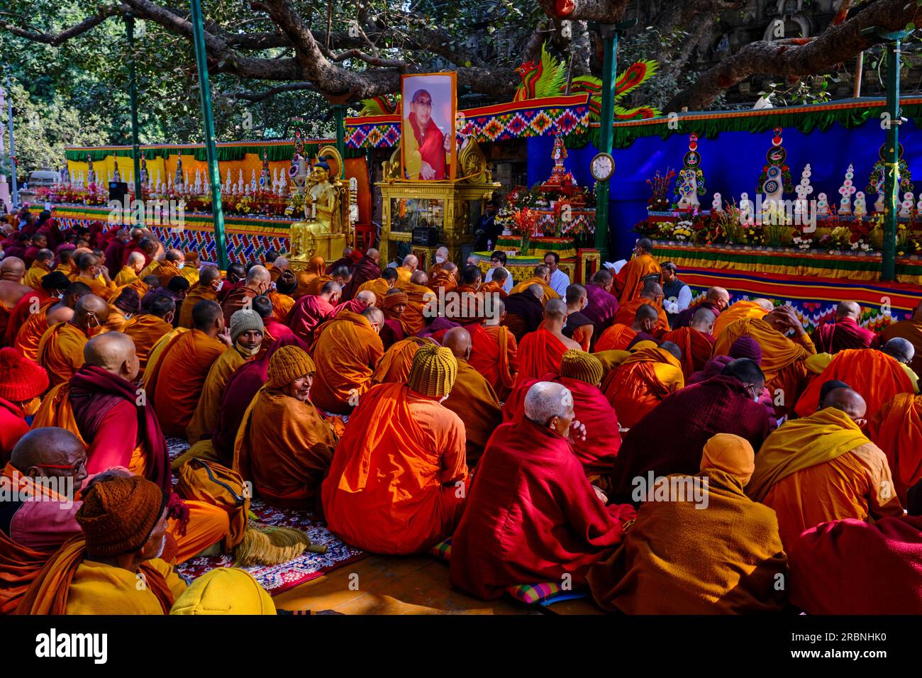 India, Bihar, Bodhgaya, Unesco World Heriatge, the Mahabodhi Temple ...