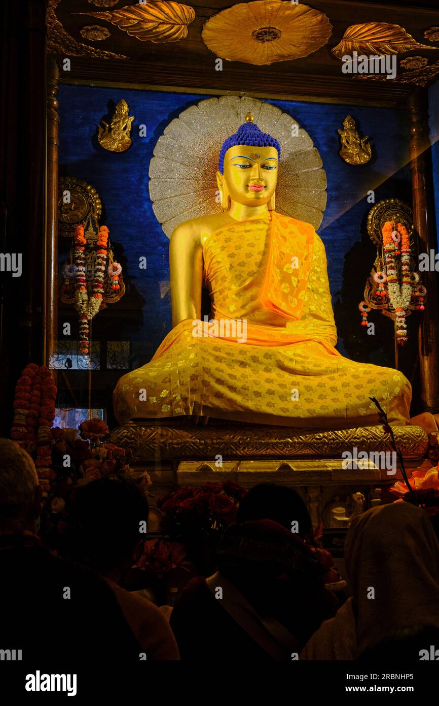 India, Bihar, Bodhgaya, Unesco World Heriatge, the Mahabodhi Temple ...