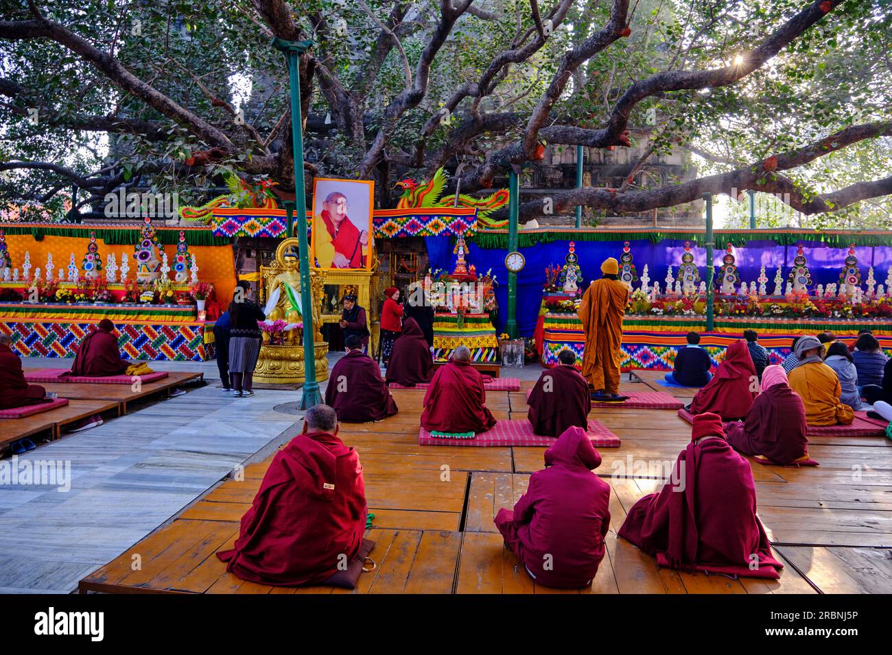 India, Bihar, Bodhgaya, Unesco World Heriatge, the Mahabodhi Temple ...