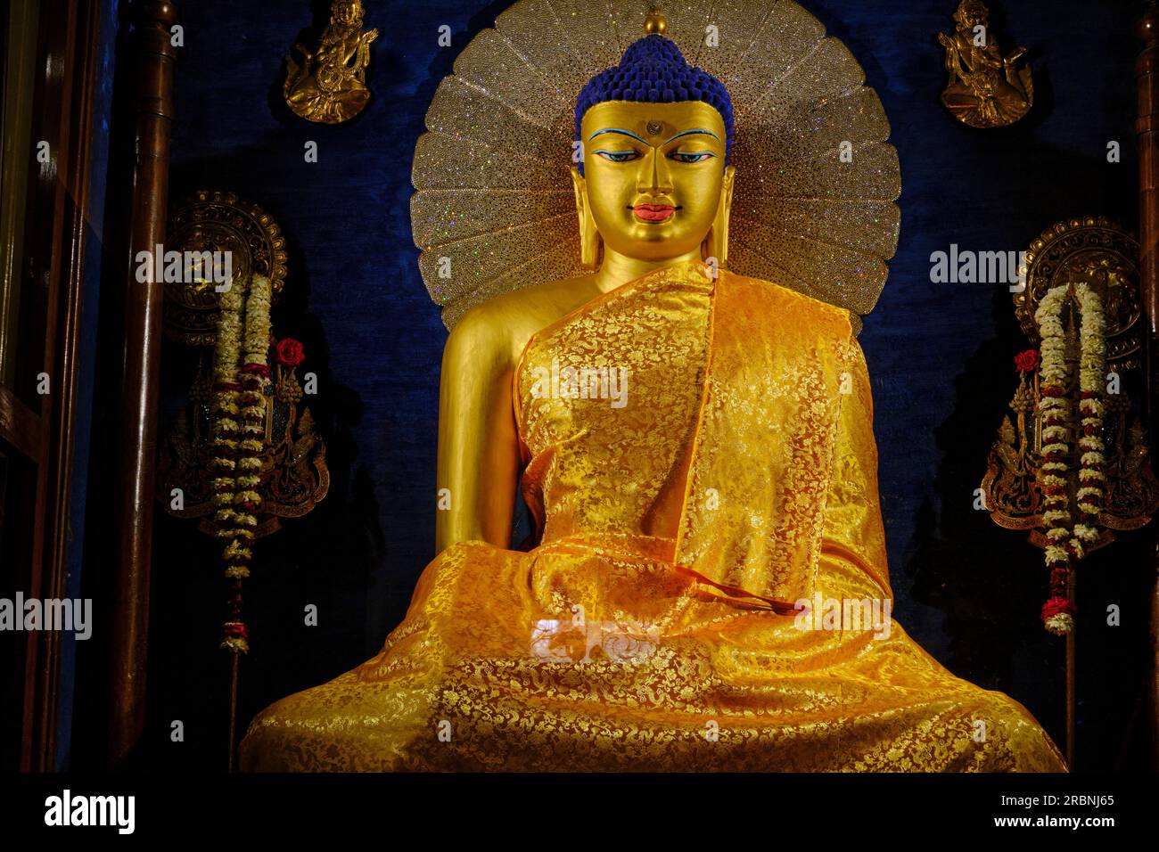 India, Bihar, Bodhgaya, Unesco World Heriatge, the Mahabodhi Temple ...