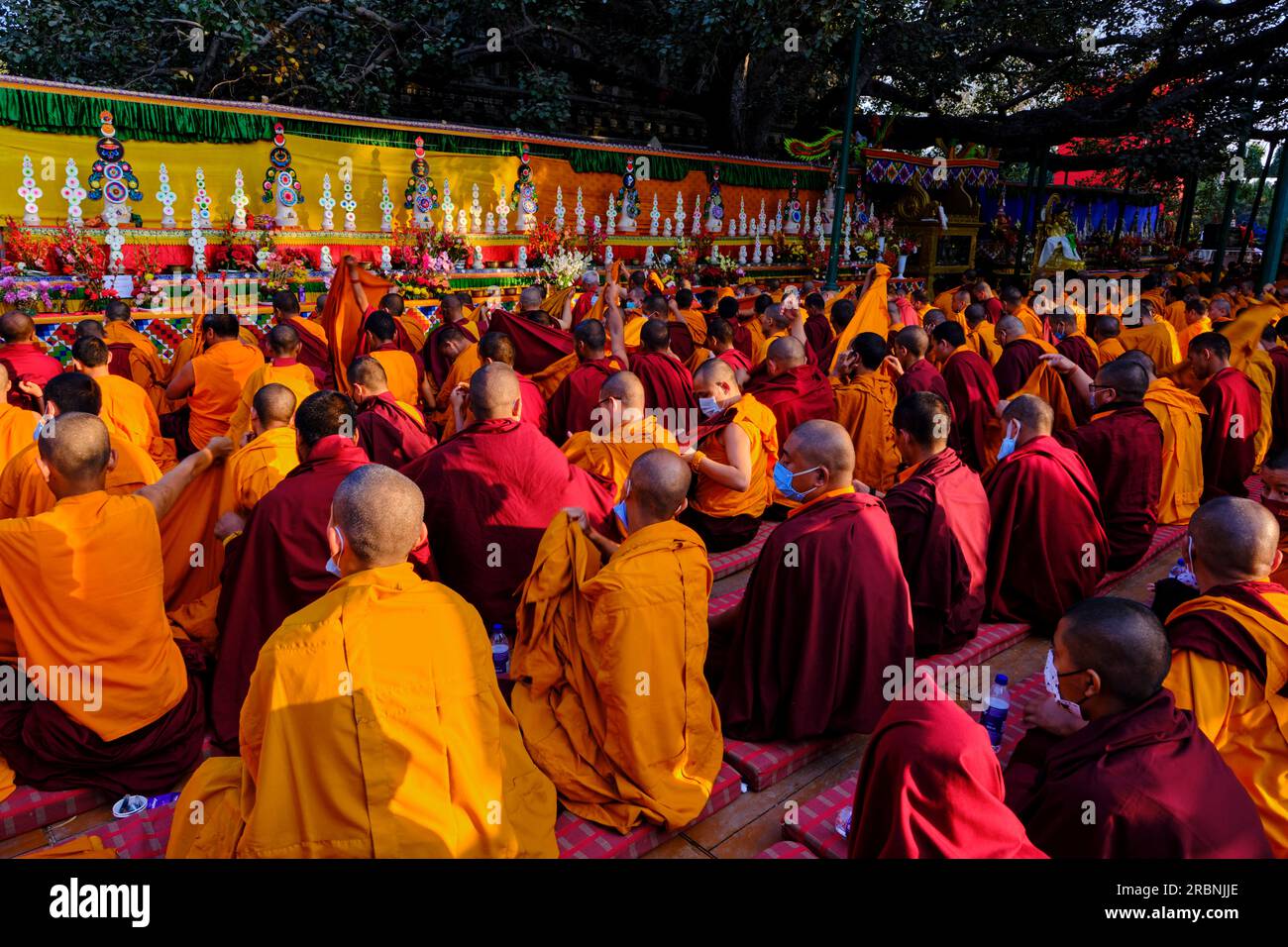 India, Bihar, Bodhgaya, Unesco World Heriatge, the Mahabodhi Temple ...