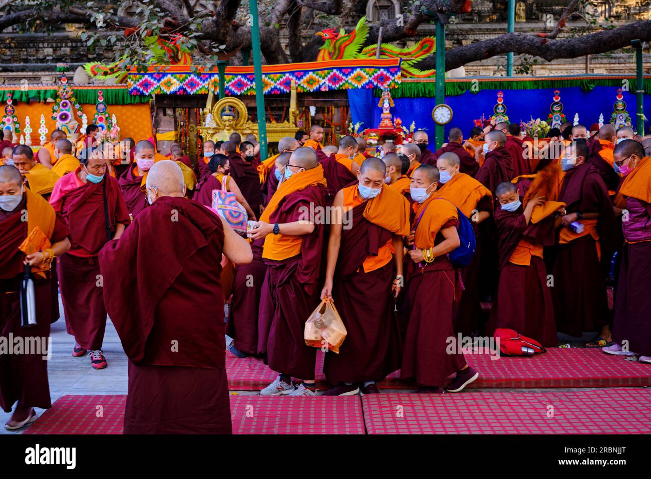 India, Bihar, Bodhgaya, Unesco World Heriatge, the Mahabodhi Temple ...