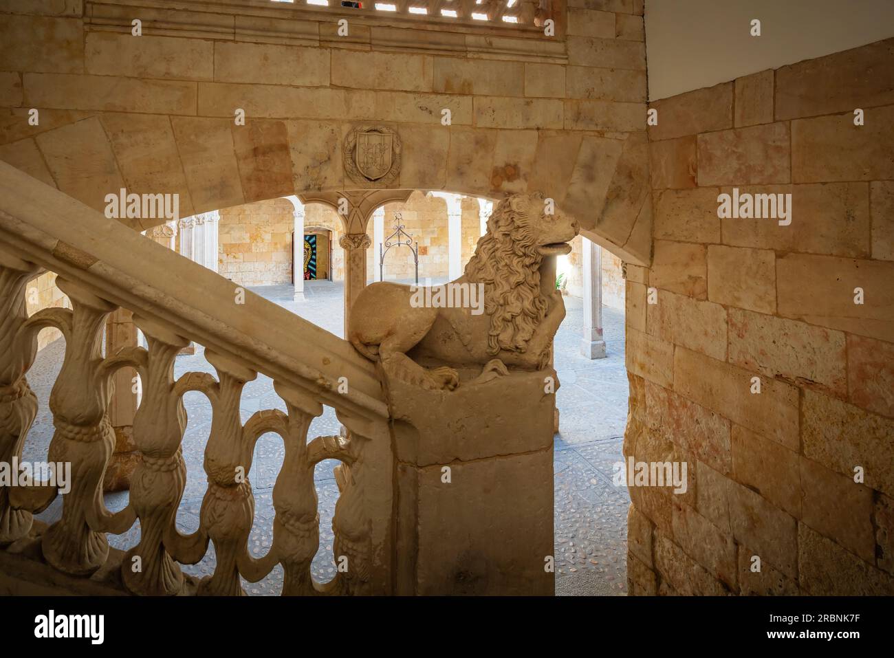 Staircase of Casa de las Conchas (House of Shells) - Salamanca, Spain ...