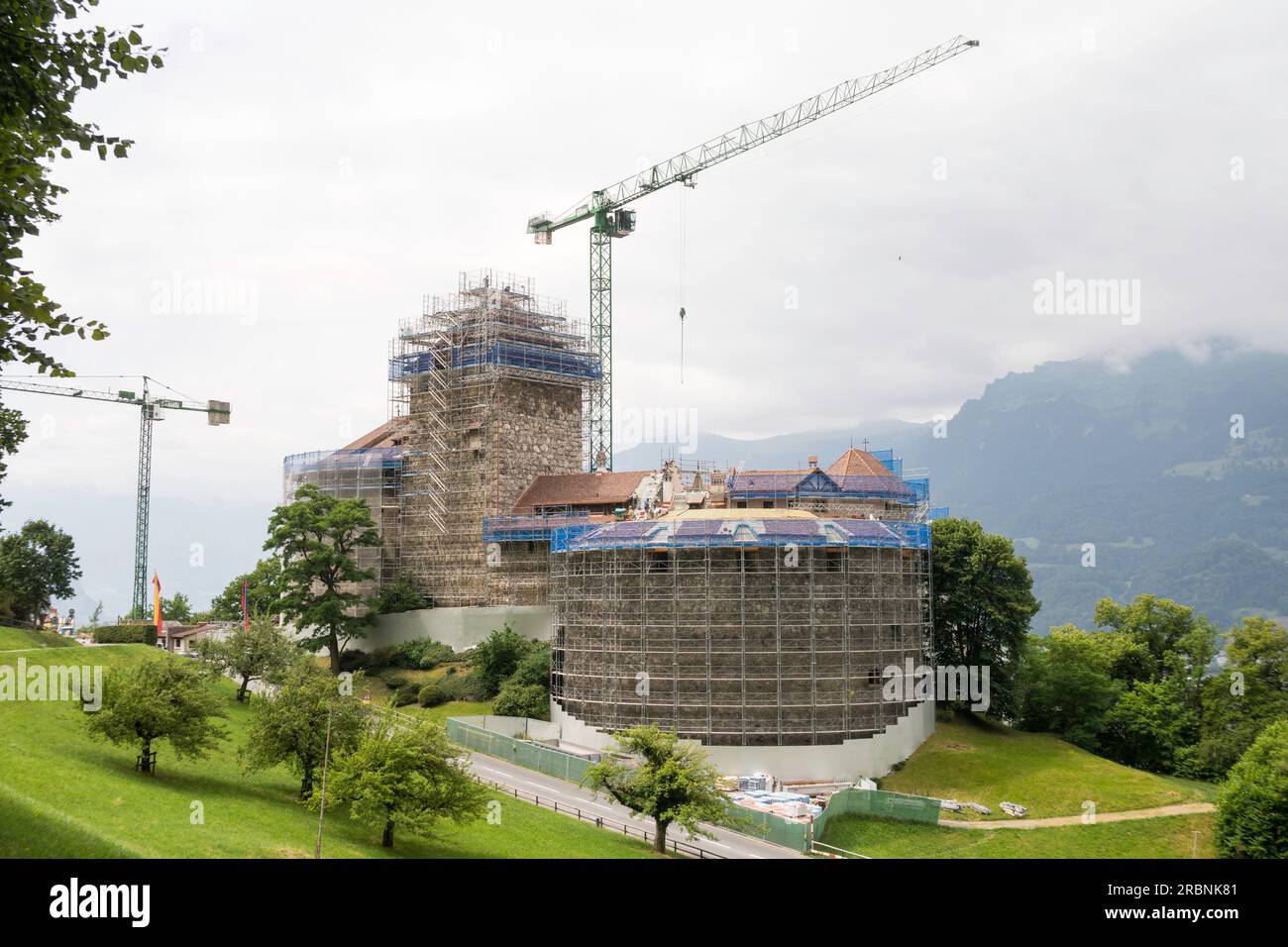 Vaduz castle renovation, Liechtenstein, Europe Stock Photo - Alamy