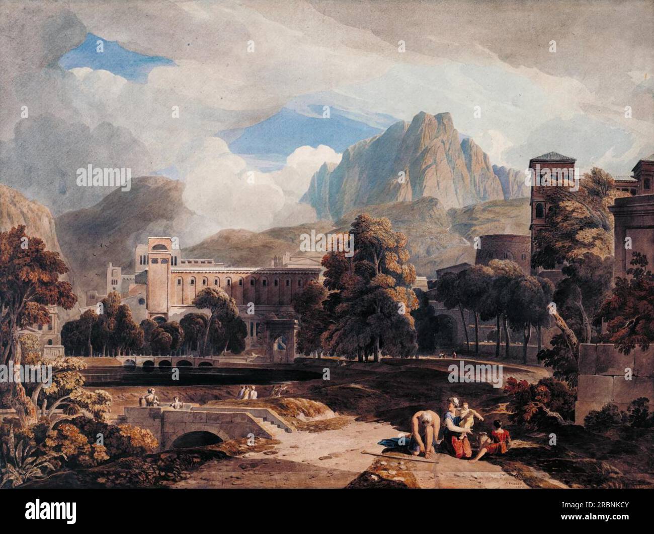 Suburbs of an Ancient City 1808 by John Varley Stock Photo - Alamy