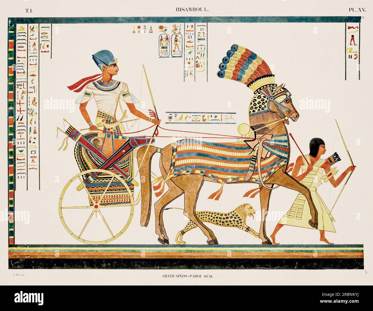 Great Speos: vestibule, south wall, lower row, painting of southwest ...