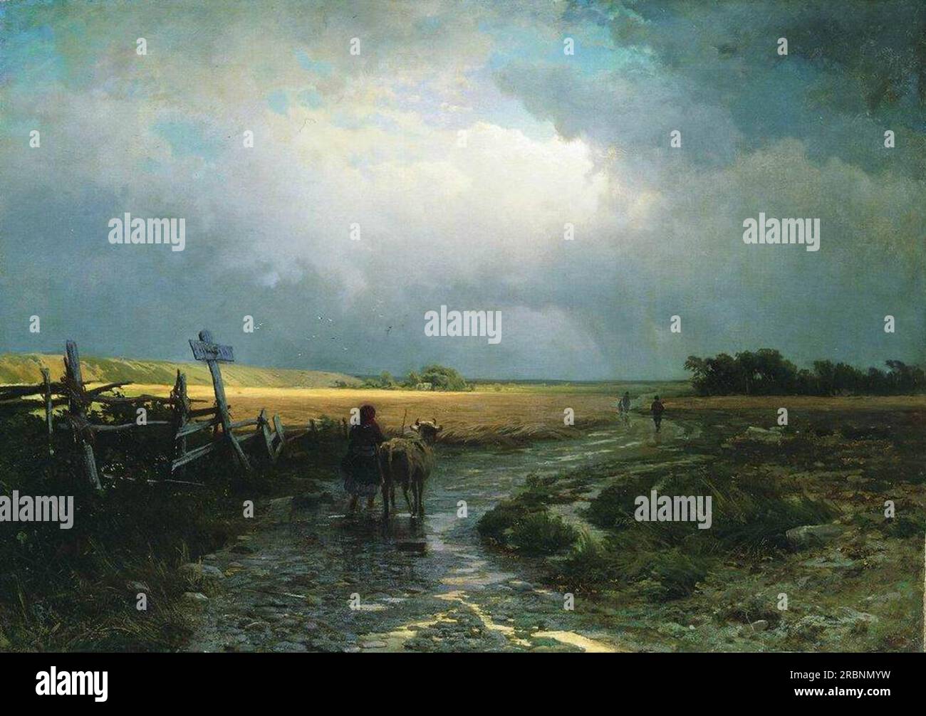 After a Rain. Country Road 1869 by Fyodor Vasilyev Stock Photo - Alamy