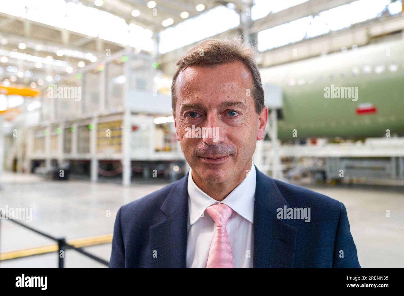 Portrait of Guillaume Faury, Airbus Executive Chairman, in front of the ...