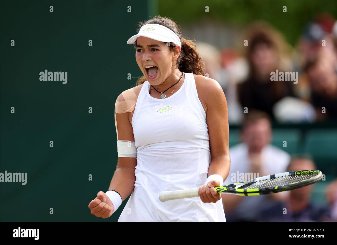 Malak El Allami during her girls singles match on day eight of the 2023 ...