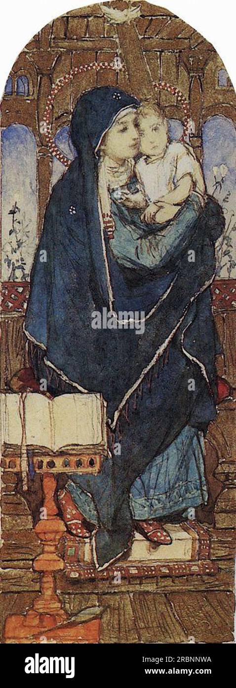 The Virgin and Child Enthroned 1893 by Viktor Vasnetsov Stock Photo - Alamy