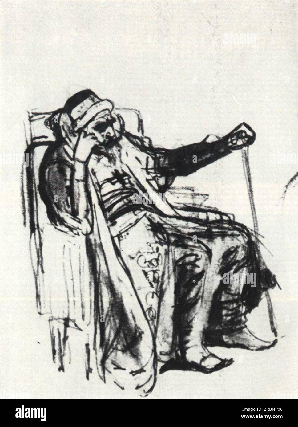Rough outline of the image of Ivan the Terrible by Viktor Vasnetsov ...