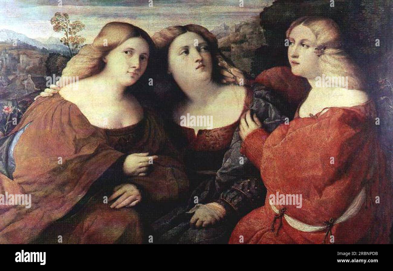 The Three Sisters 1520 by Palma Vecchio Stock Photo - Alamy