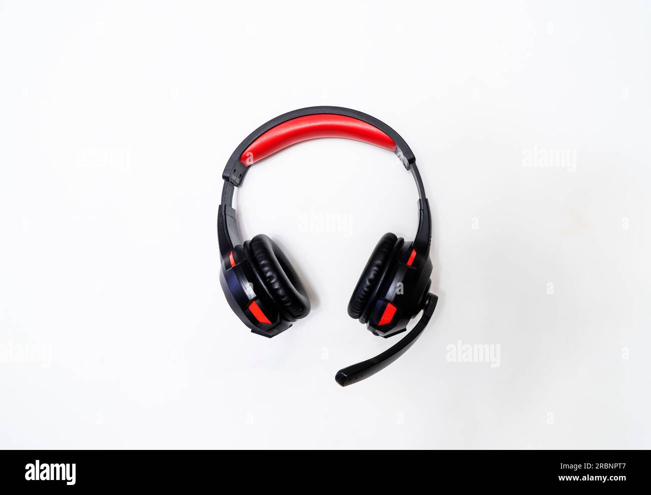 Wireless Over-Ear full size Headphones, Black leather isolated on white ...