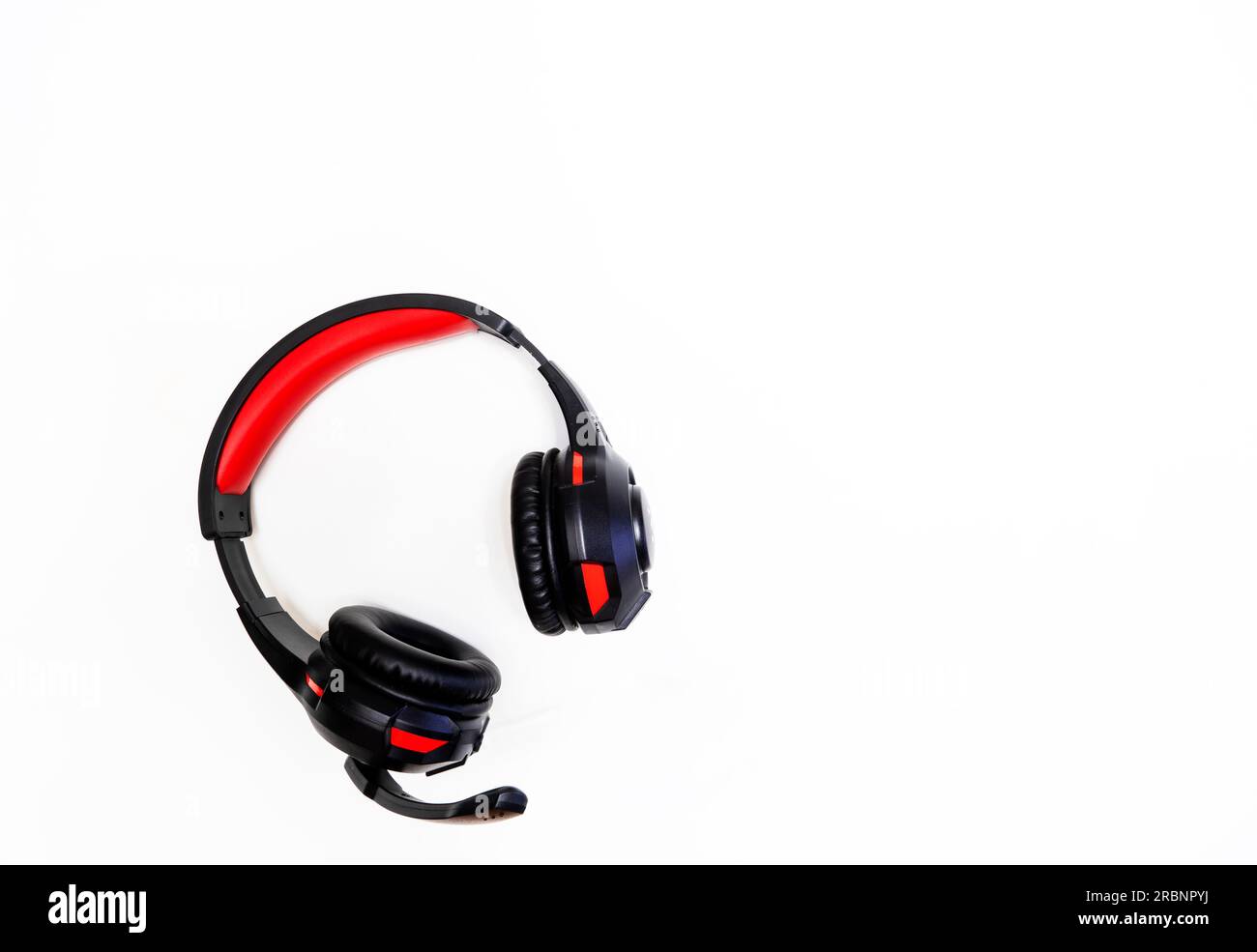 Wireless Over-Ear full size Headphones, Black leather isolated on white ...