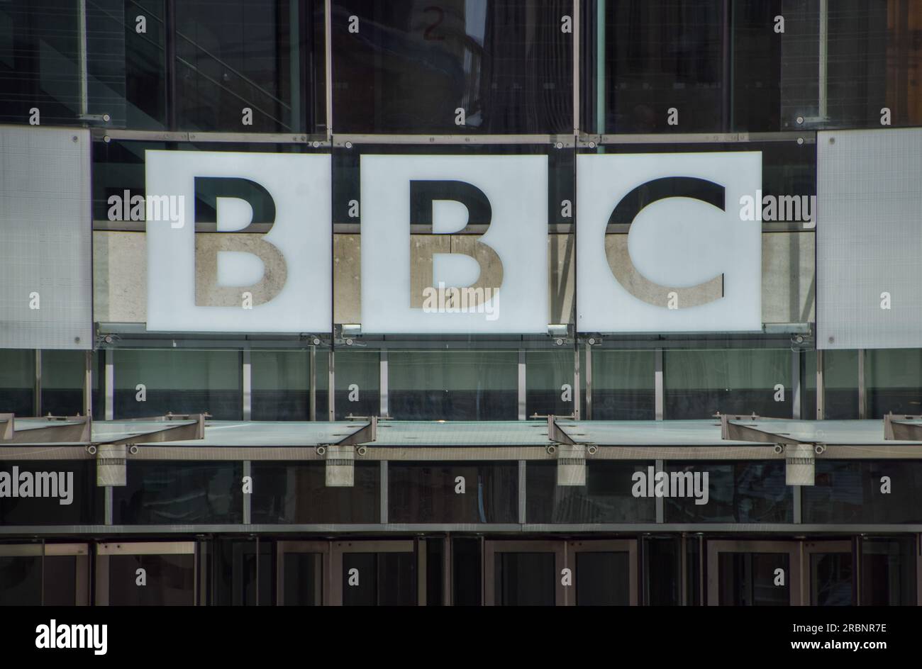 London, UK. 10th July 2023. Exterior view of the BBC headquarters in ...