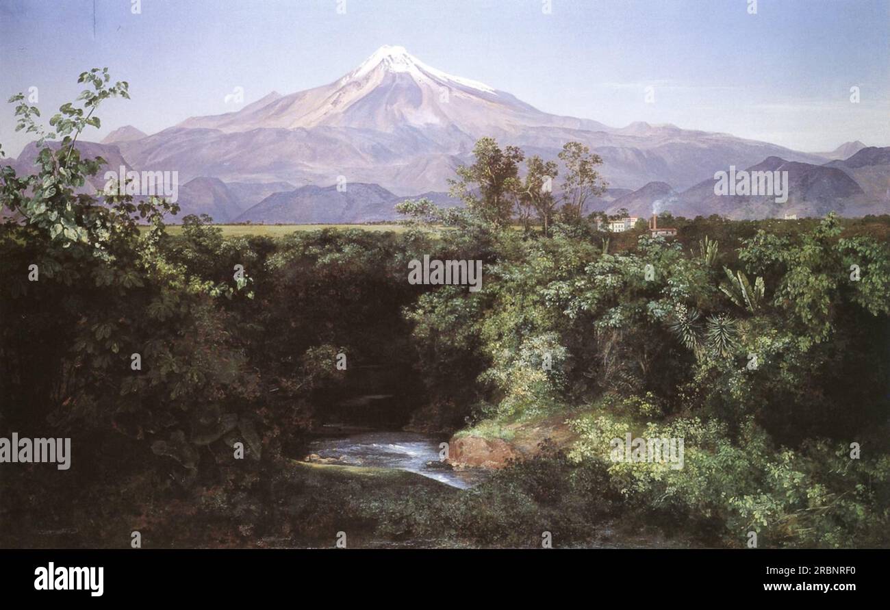 Volcán de Orizaba desde la Hacienda de San Miguelito 1892 by Jose Maria ...