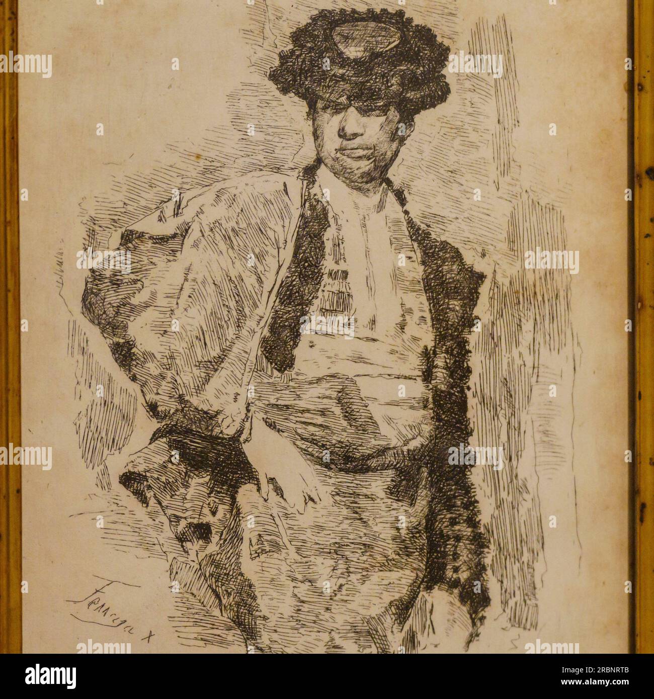 G. Terrassa, Torero, ink drawing, Majorca, Spain Majorca, Spain Stock ...