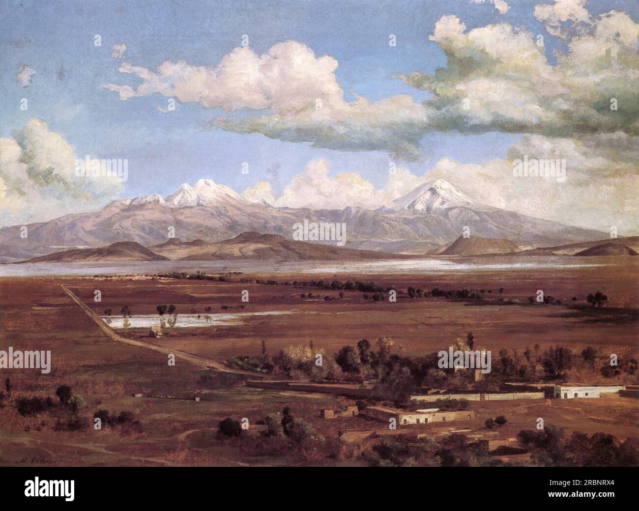 Camino a Chalco con los volcanes by Jose Maria Velasco Stock Photo - Alamy