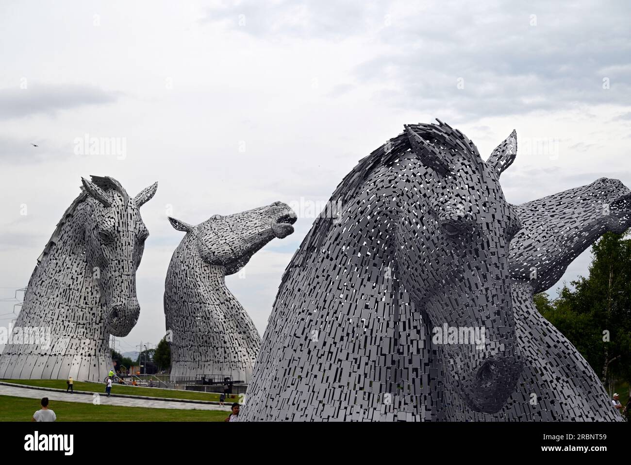 The Kelpies in Falkirk Helix park Scotland Stock Photo - Alamy