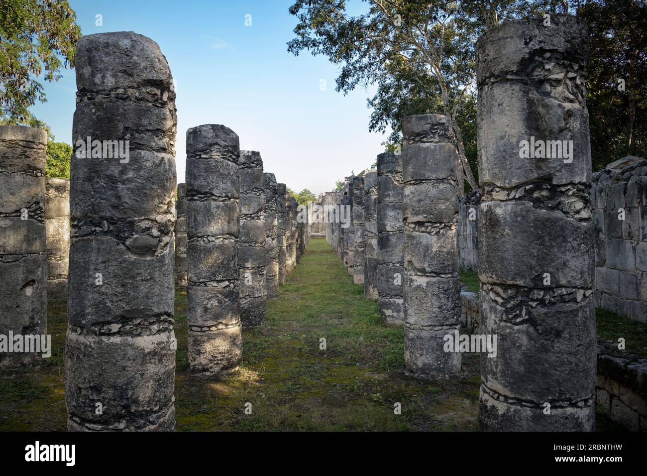 Column of columns at the Warrior's Temple (El Templo de los Guerreros ...