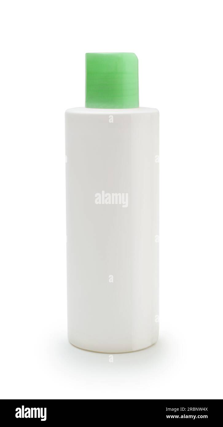 White plastic perfume bottle isolated on white Stock Photo - Alamy