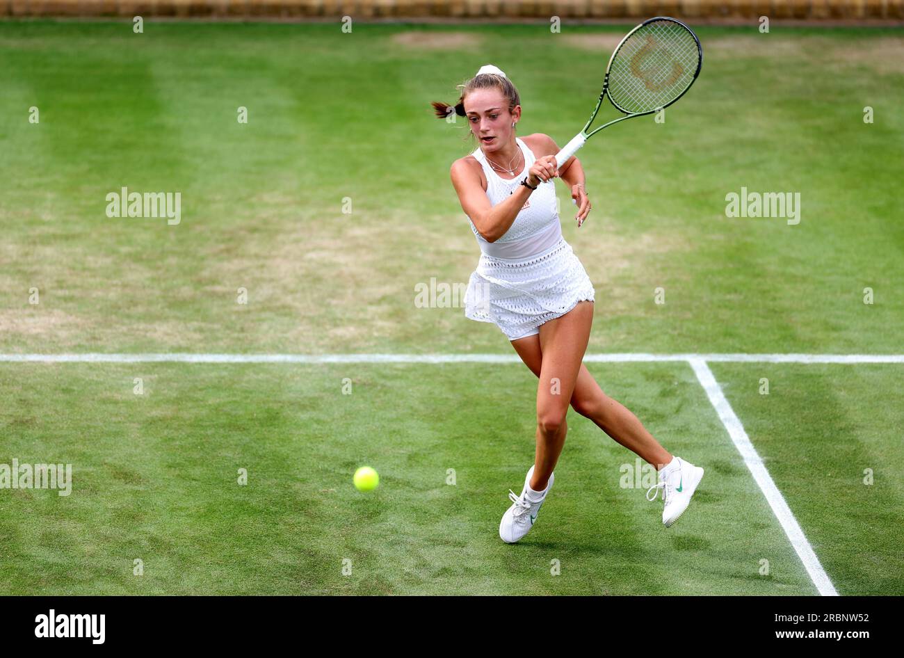 Isabelle Lacy during her girls singles match on day eight of the 2023 ...