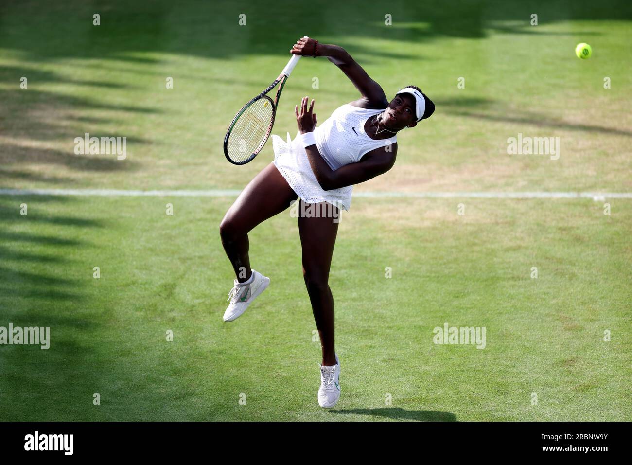 Clervie Ngounoue during her girls singles match on day eight of the ...