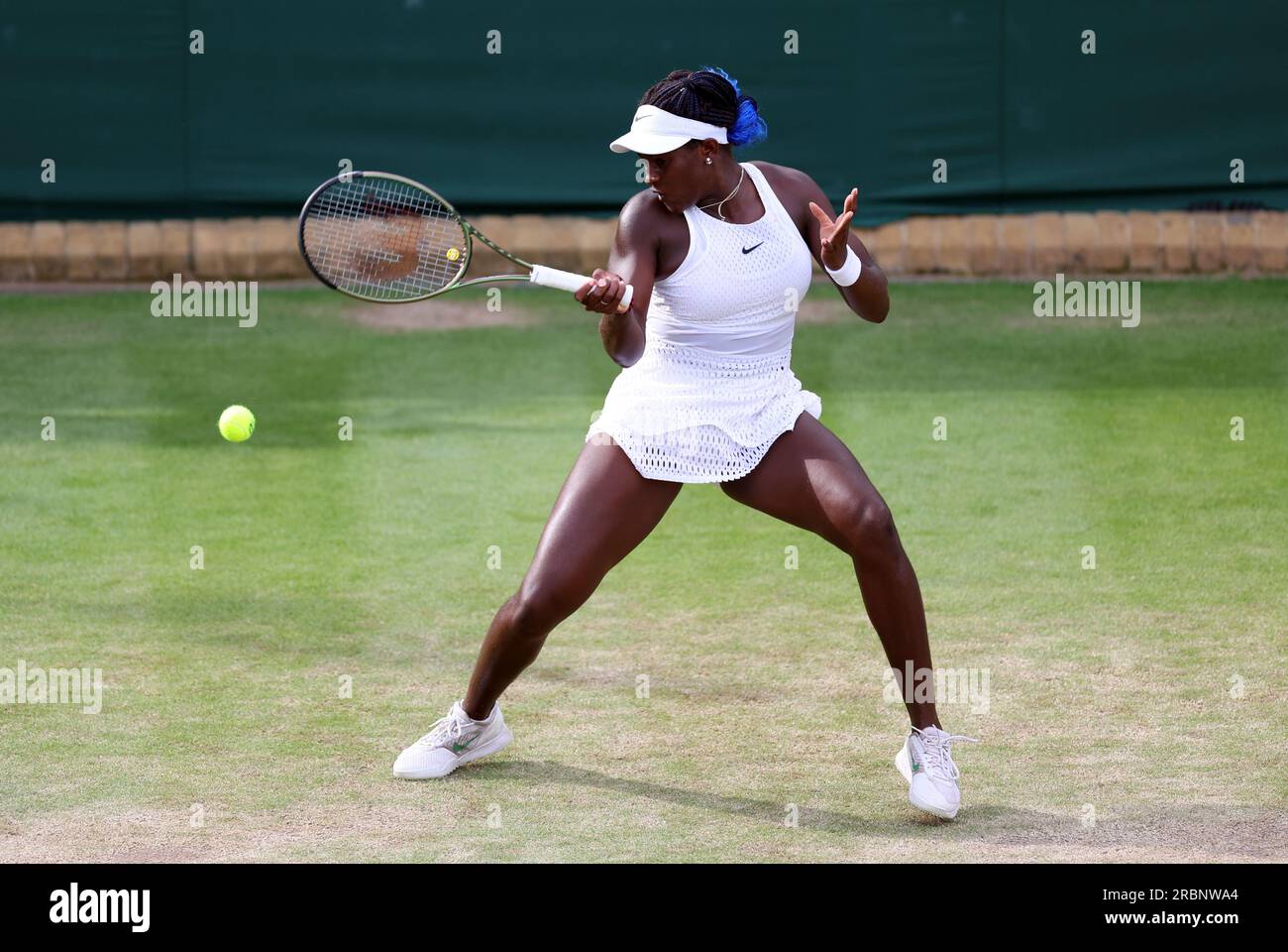 Clervie Ngounoue during her girls singles match on day eight of the ...