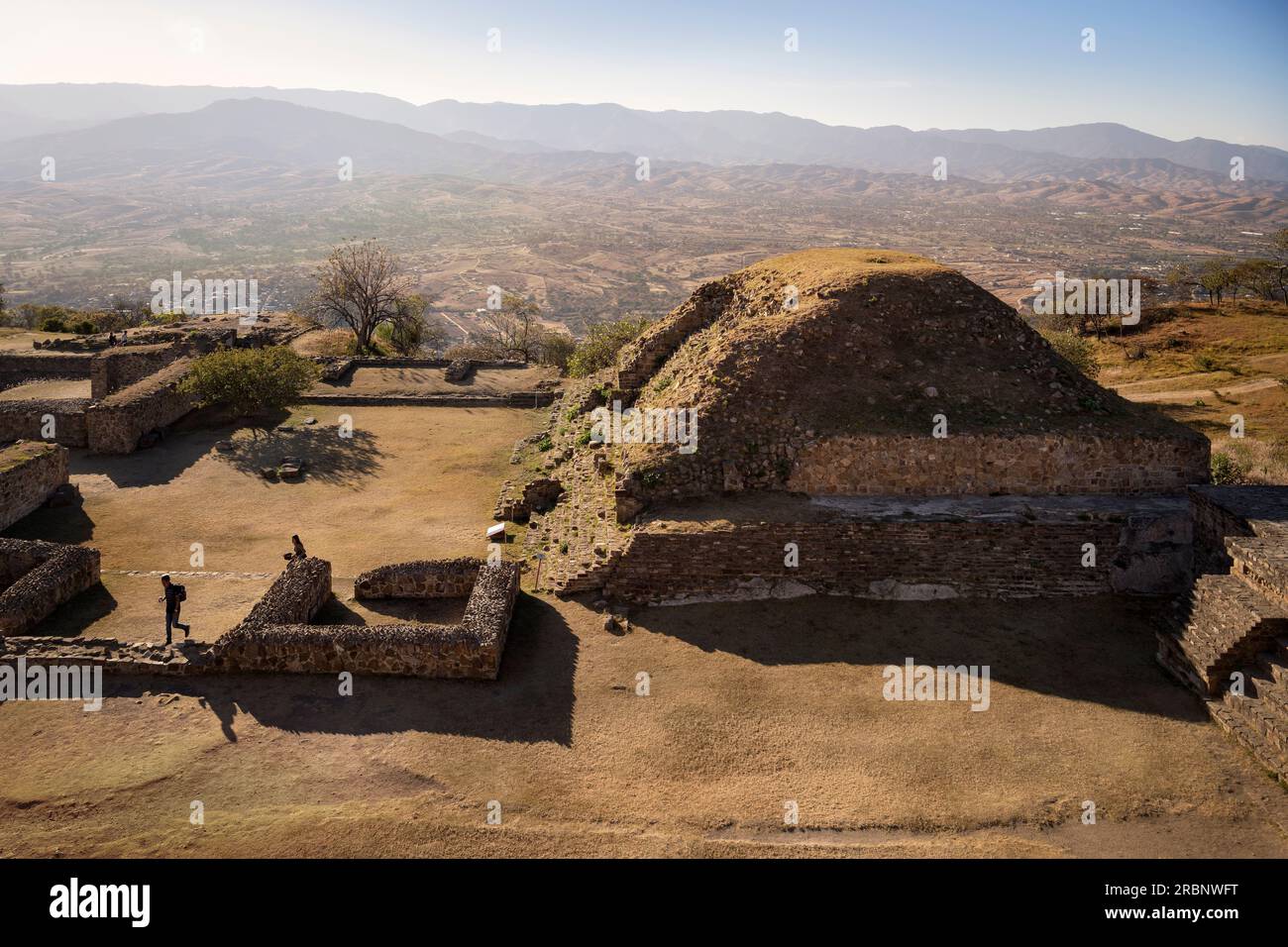 View from Monte Albán (former capital of the Zapotec) on ruins and the ...