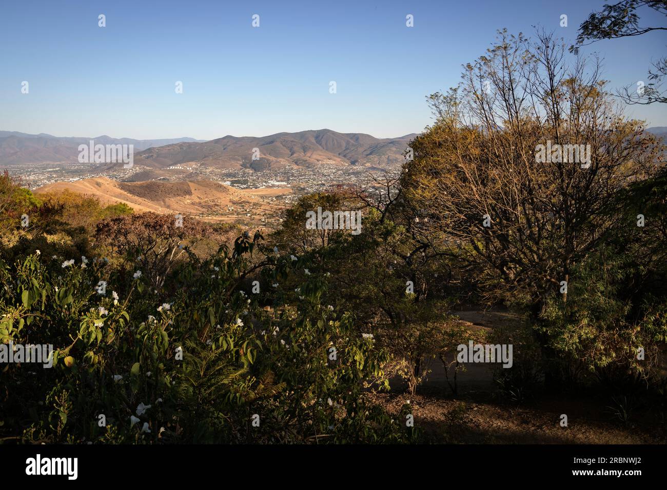 View from Monte Albán (former capital of the Zapotec) to the city of ...
