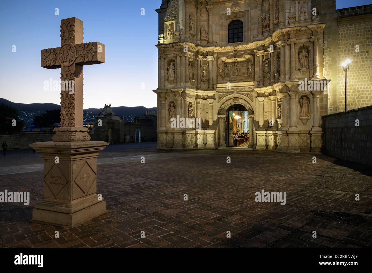 Magnificent, illuminated facade of the basilica "Basílica de Nuestra ...