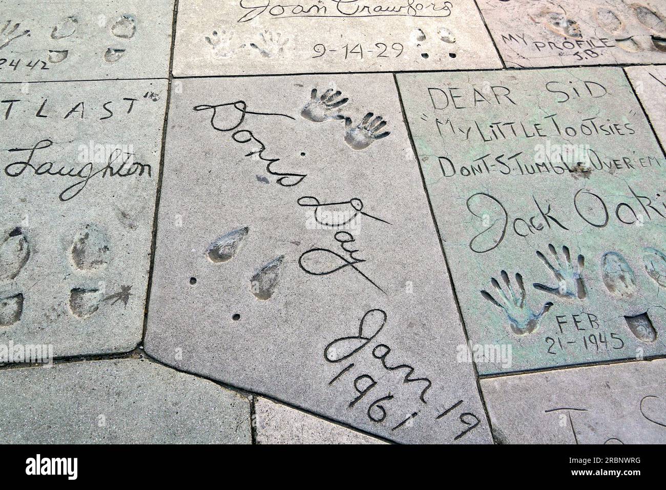 Many older entries contain personal messages to Sid Grauman, outside ...