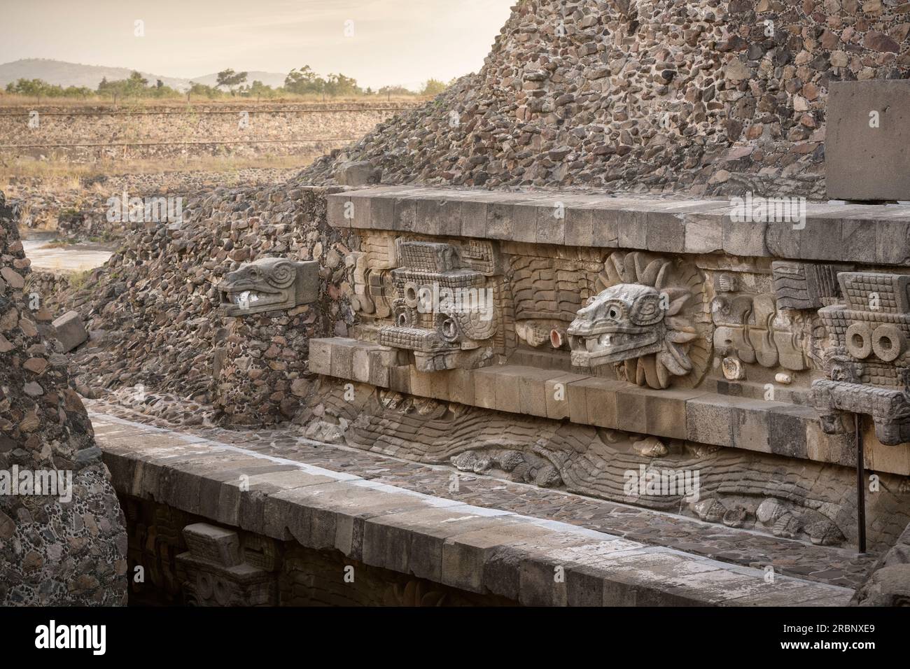 Detail of one of the pyramids of Teotihuacán (ruined metropolis ...